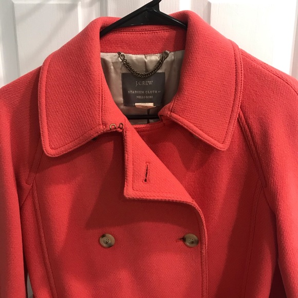 J. Crew | Jackets & Coats | Jcrew Coral Stadium Cloth Wool Coat | Poshmark
